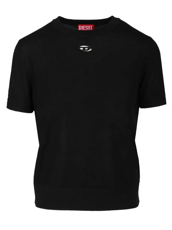 DIESEL® Wool Short Sleeve Sweater - Black