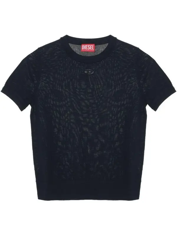 DIESEL® Wool Short Sleeve Sweater - Black