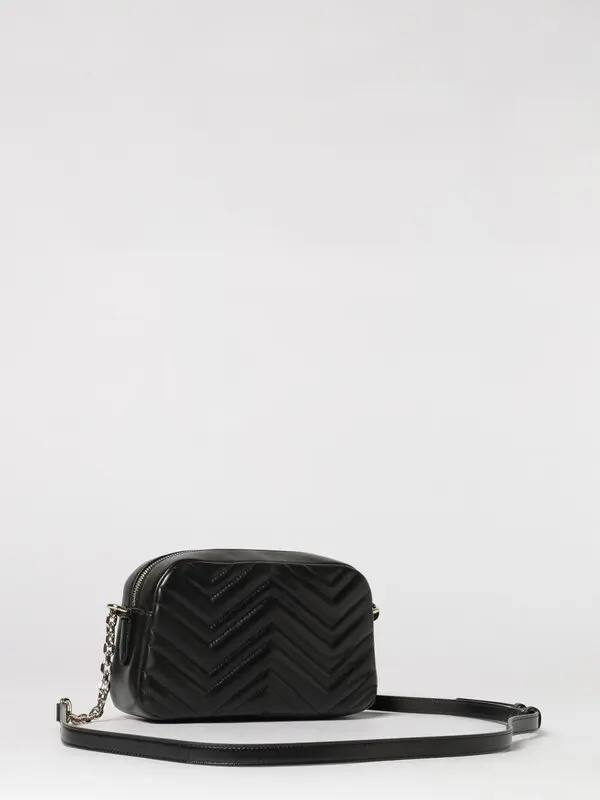 Gucci Gg Marmont Bag In Chevron Nappa Leather - Black