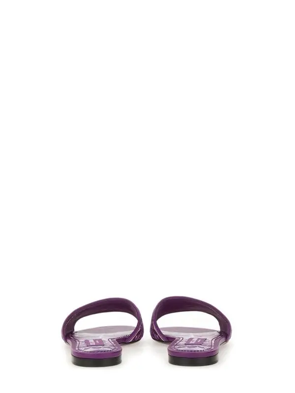 Dolce & Gabbana Embroidered Slide Sandals - Purple