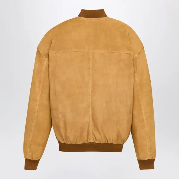 Saint Laurent Caramel Suede Bomber Jacket