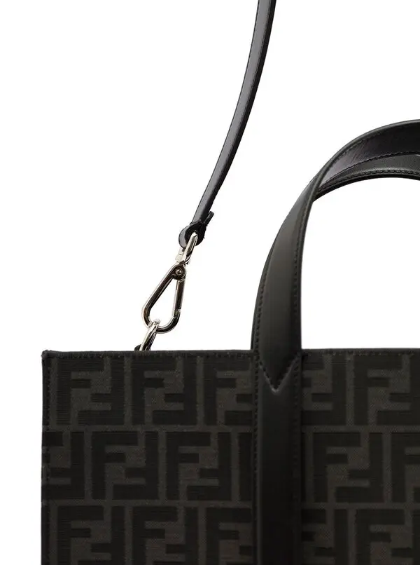 Fendi Shopper In Tech Fabric Jacquard Ff