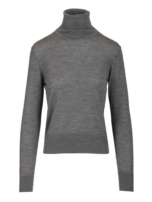 FORTE_FORTE Merino Wool Turtleneck Pullover - Gray