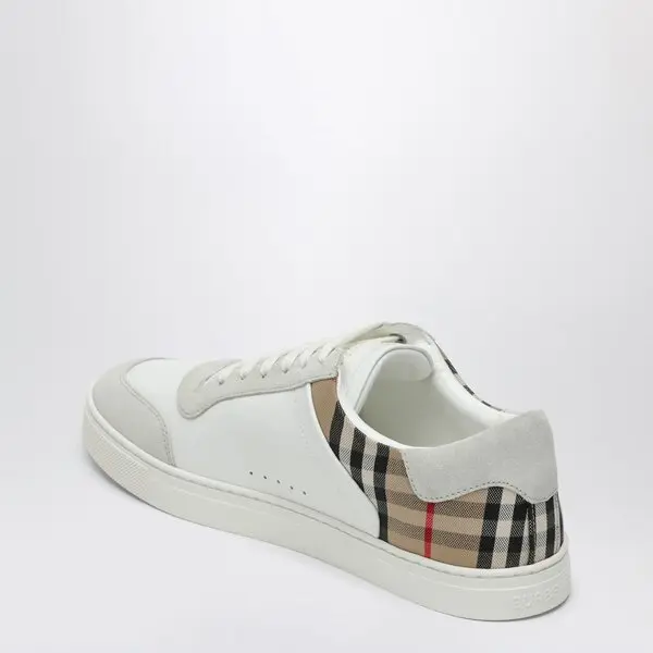 Burberry And Check Leather Sneakers - White