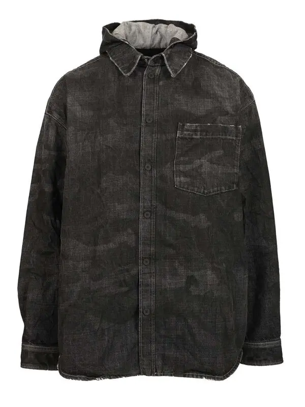 Balenciaga Denim Parka With Hood