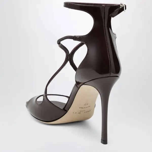 JIMMY CHOO Azia Sandals In Deep Patent Leather - Red