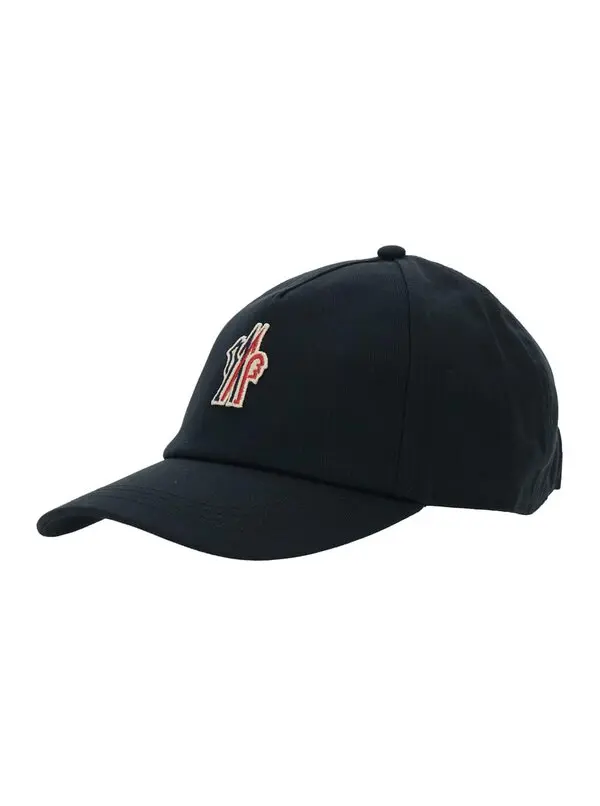 Moncler Baseball Cap With Logo Embroidery On Front In Cotton For - Black
