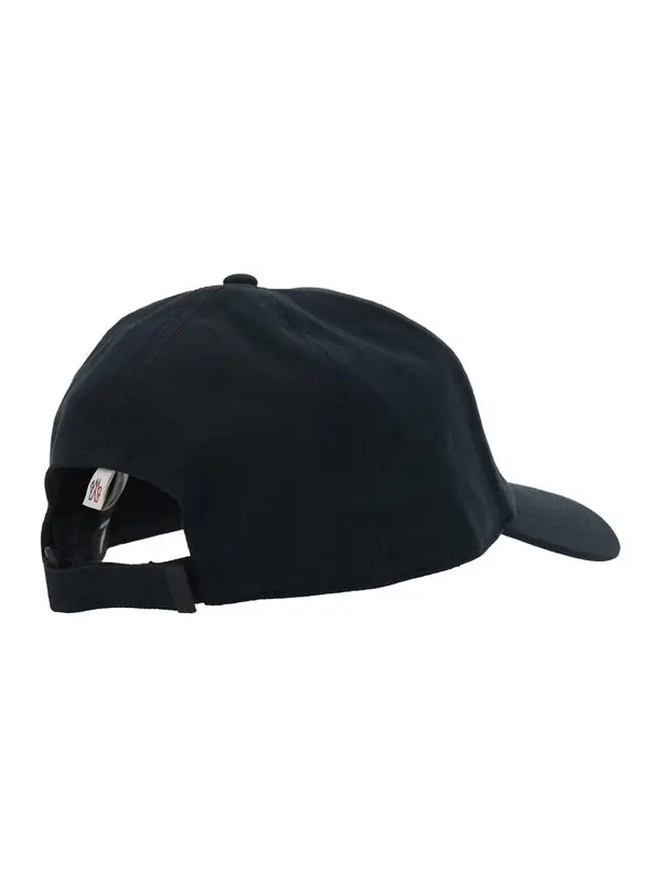 Moncler Baseball Cap With Logo Embroidery On Front In Cotton For - Black
