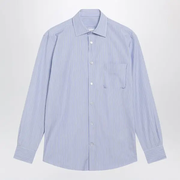MAISON MARGIELA Striped Shirt In Light Cotton - Blue