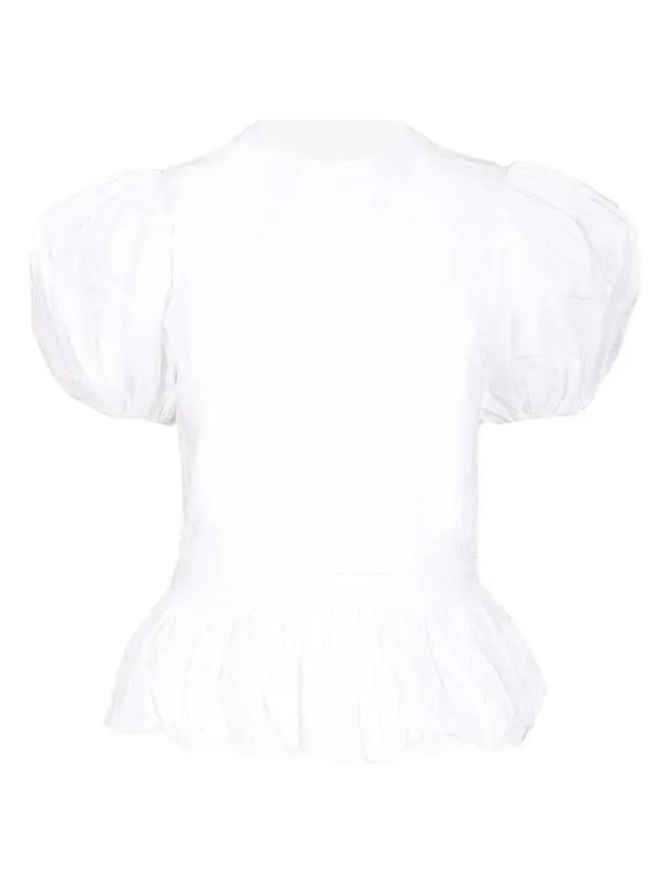 ROTATE BY BIRGER CHRISTENSEN Cotton Puff Sleeve Top - White