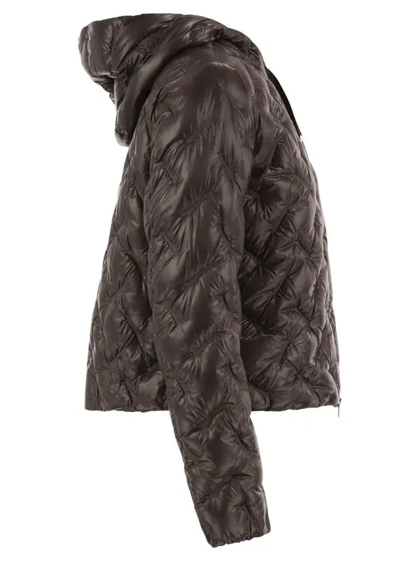 Herno Diamond-quilted Hooded Down Jacket - Brown