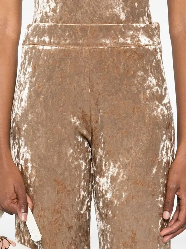 FORTE_FORTE Iridescent Velvet Trousers - Cream