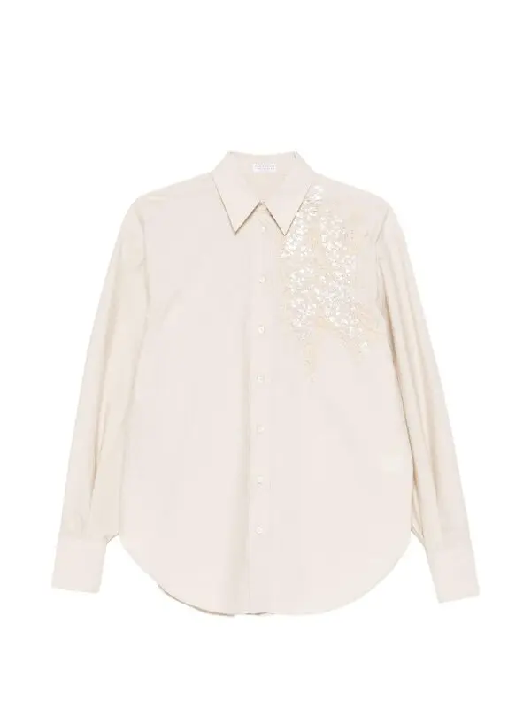 Brunello Cucinelli Embroidered Cotton Shirt