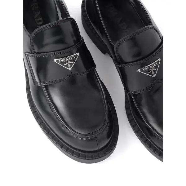 Prada Brushed Leather Loafers