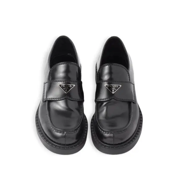 Prada Brushed Leather Loafers