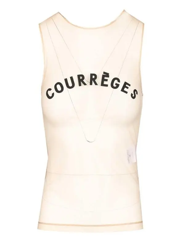 COURREGES Illusion Tulle Top - White