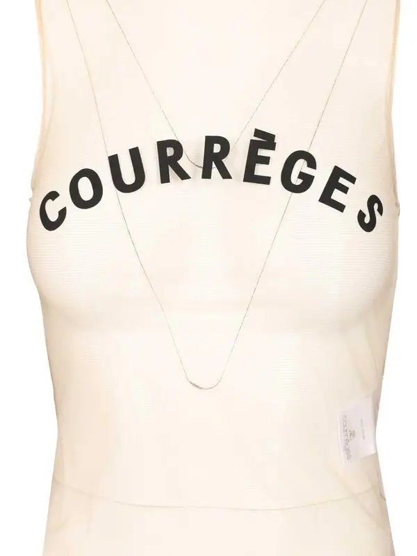 COURREGES Illusion Tulle Top - White