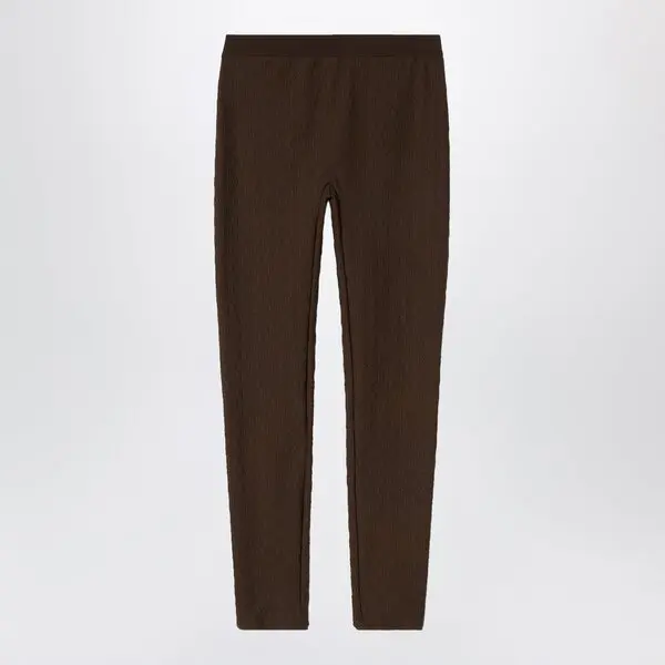 Gucci Gg Jacquard Jersey Leggings - Brown