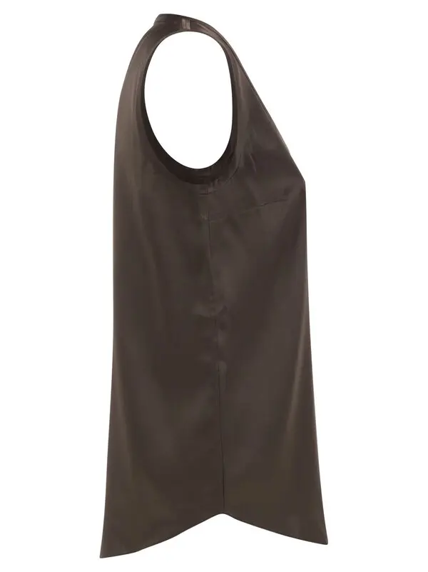 Brunello Cucinelli Stretch Silk Satin Top