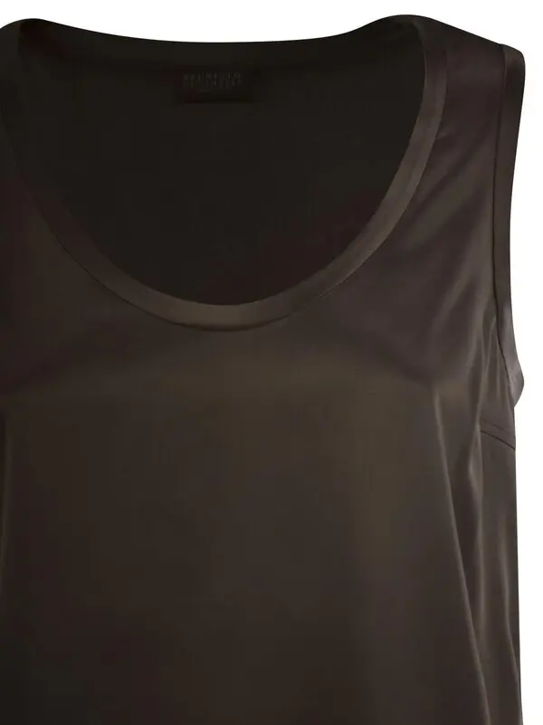 Brunello Cucinelli Stretch Silk Satin Top - Brown