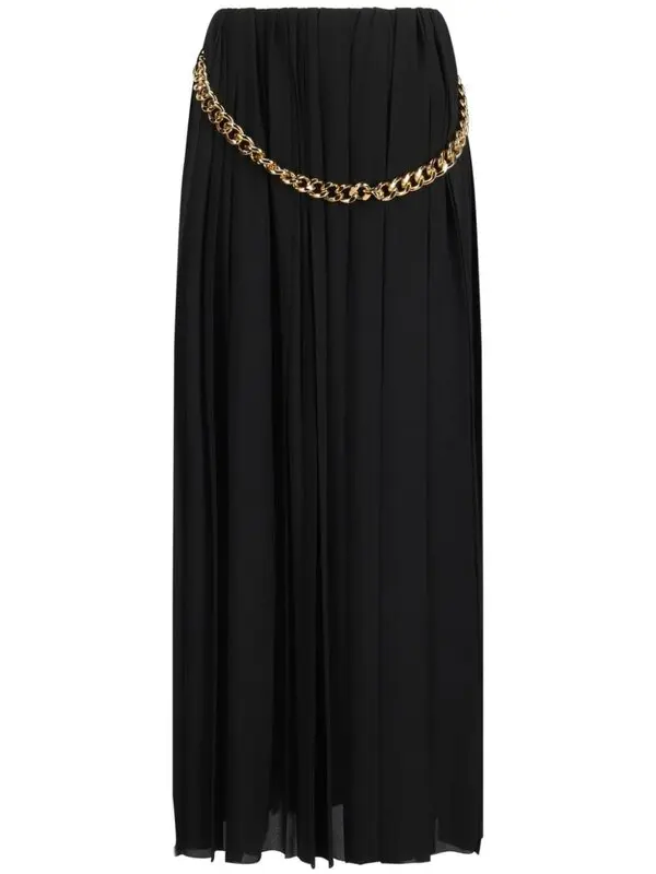 Balenciaga Chain Embellished Pleated Skirt - Multicolor