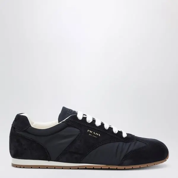 Prada Suede And Fabric Sneakers - Blue