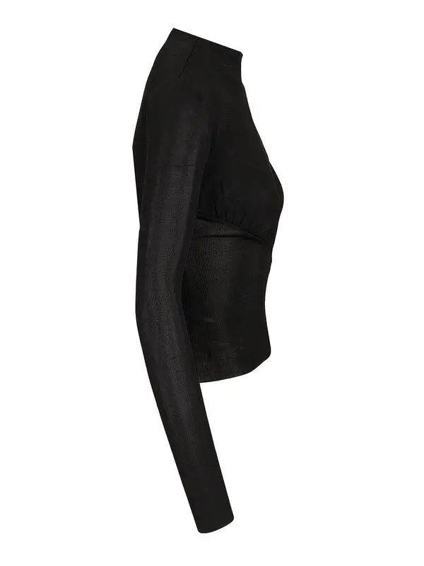SELF-PORTRAIT Viscose Knit Top - Black
