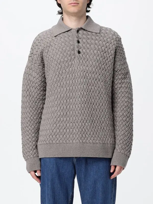 Bottega Veneta Relaxed Fit Long-sleeve Knitted Wool Polo Shirt - Cream