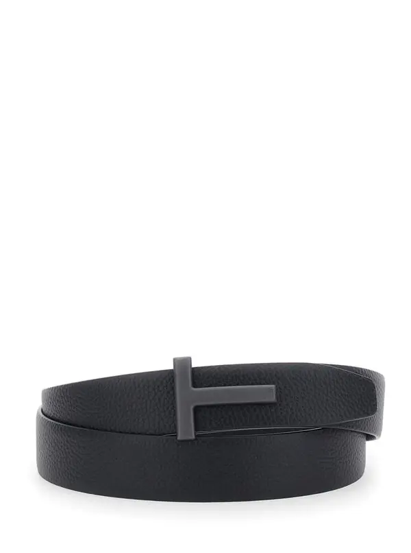 TOM FORD Belt With T Buckle Closure In Leather For - Black