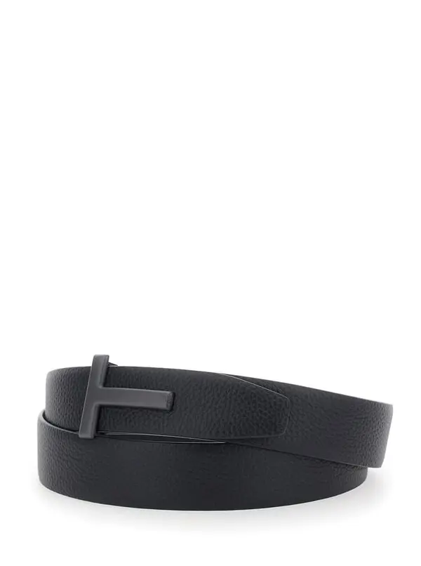 TOM FORD Belt With T Buckle Closure In Leather For