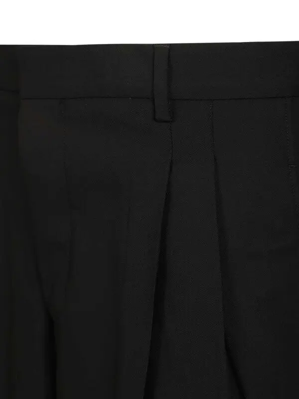 AMI Paris Wide-leg Bermuda Shorts - Black