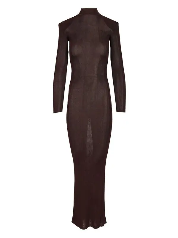 SELF-PORTRAIT Long Viscose Knit Dress