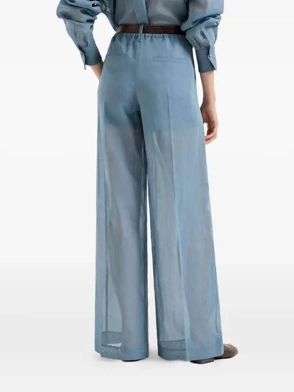 Brunello Cucinelli Cotton Organza Sartorial Track Trousers - Multicolor