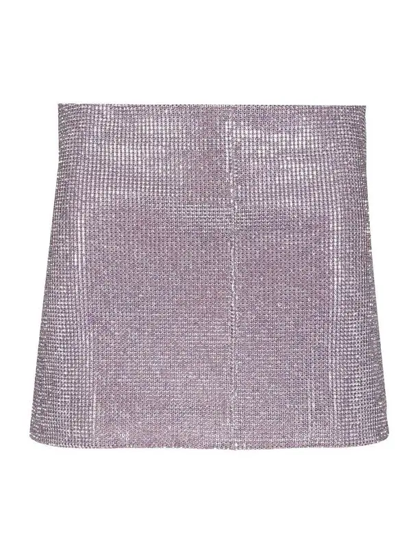 SELF-PORTRAIT Metallic Mesh Skirt