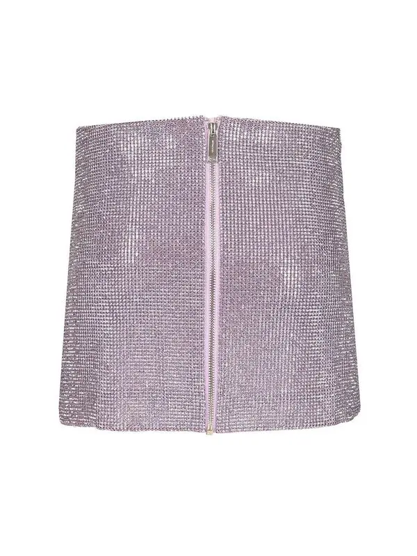 SELF-PORTRAIT Metallic Mesh Skirt