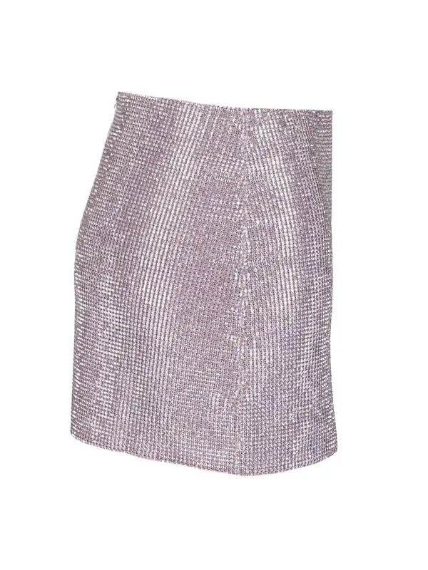 SELF-PORTRAIT Metallic Mesh Skirt