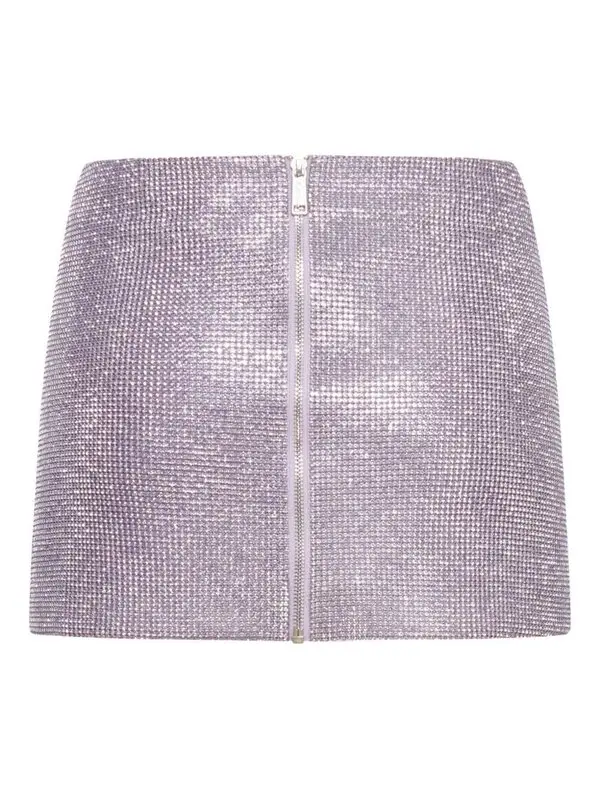 SELF-PORTRAIT Metallic Mesh Skirt