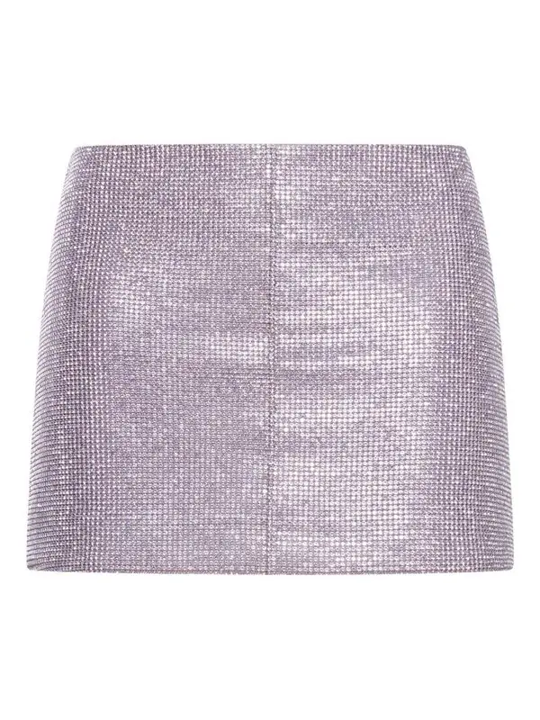 SELF-PORTRAIT Metallic Mesh Skirt