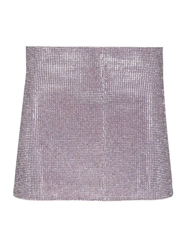 SELF-PORTRAIT Metallic Mesh Skirt - Purple