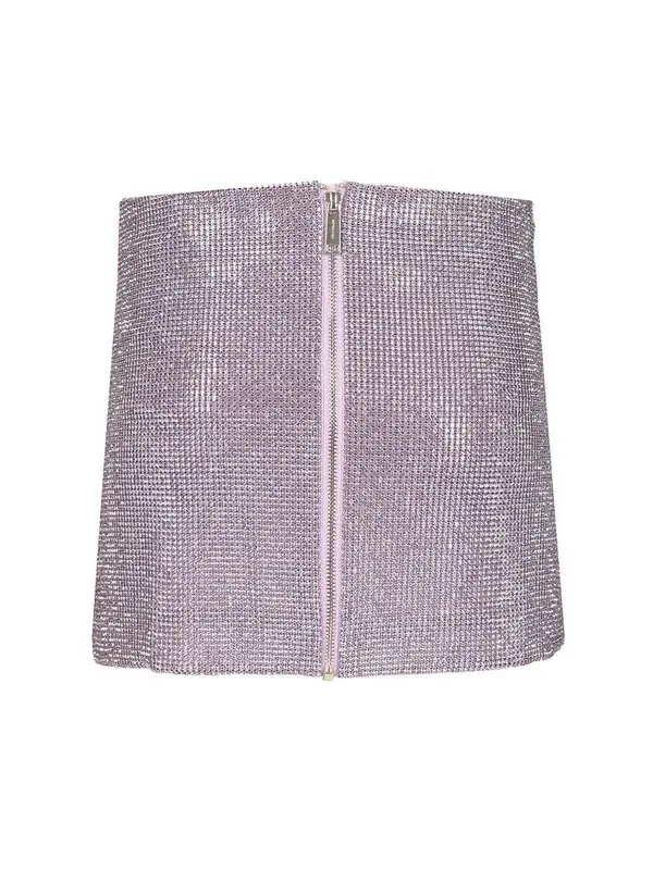SELF-PORTRAIT Metallic Mesh Skirt - Purple
