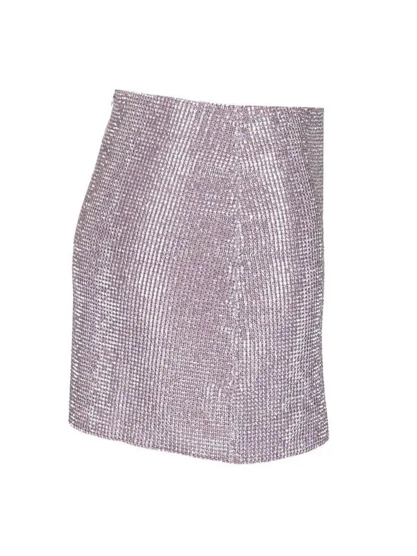 SELF-PORTRAIT Metallic Mesh Skirt - Purple