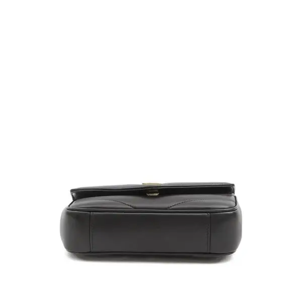 Saint Laurent Chevron Satchel Cross Body Bag - Black