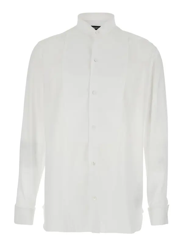TOM FORD White Long-sleeved Shirt With Tone-on-tone Button Closure In Cotton For - Multicolor