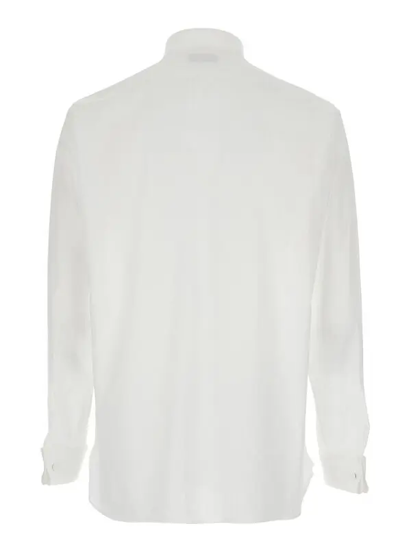 TOM FORD White Long-sleeved Shirt With Tone-on-tone Button Closure In Cotton For - Multicolor