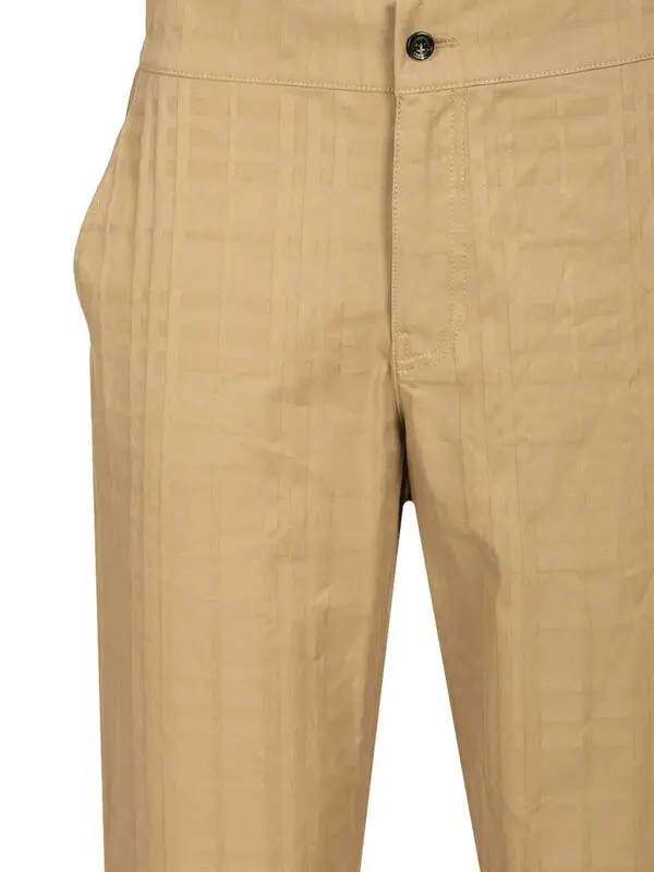 Burberry Textured Check Cotton Trousers