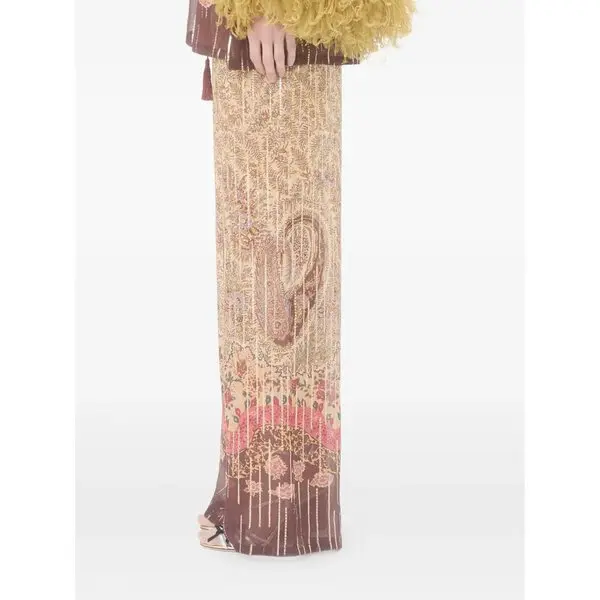 Valentino Garavani Metallic Paisley Straight Leg Trousers - Cream