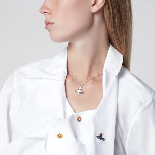 VIVIENNE WESTWOOD Drunken Cotton Poplin Shirt With Orb Embroidery