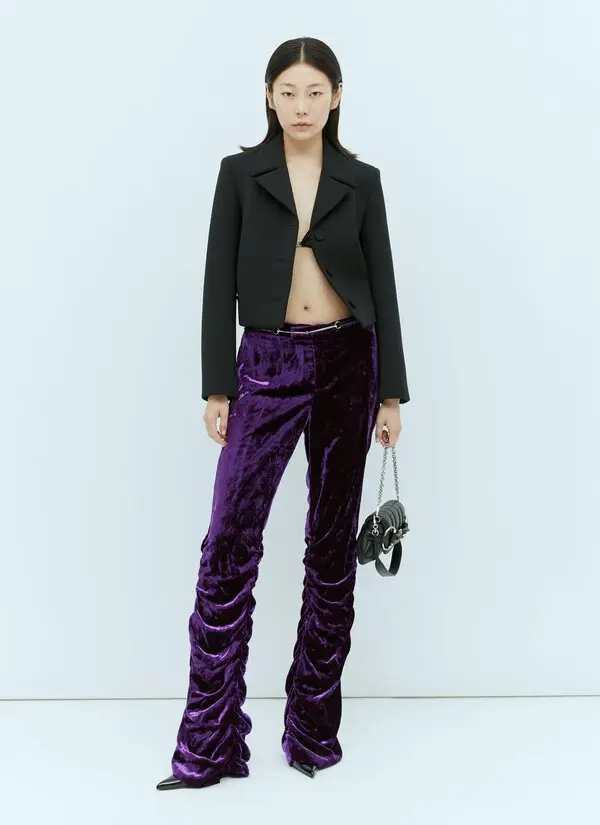 Gucci Horsebit Belt Velvet Pants - Purple
