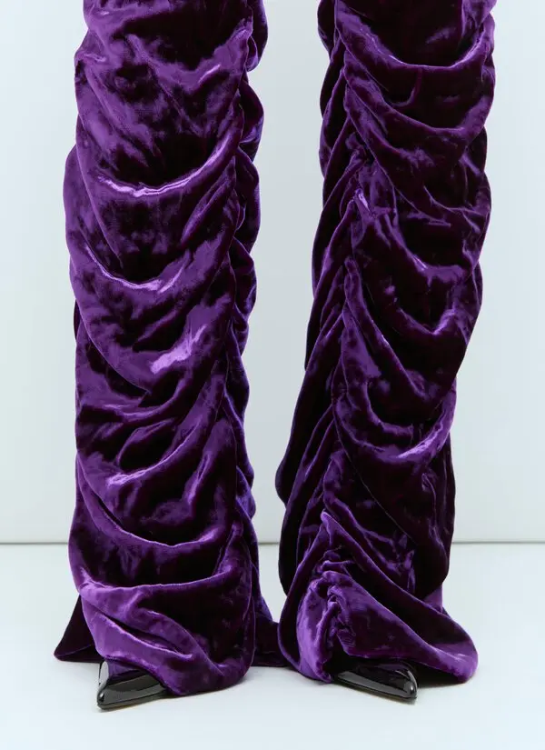 Gucci Horsebit Belt Velvet Pants - Purple