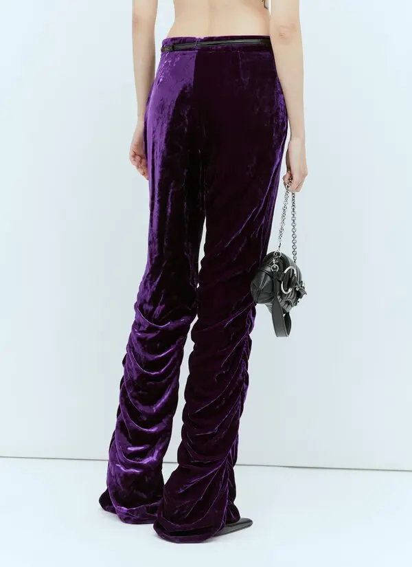 Gucci Horsebit Belt Velvet Pants - Purple